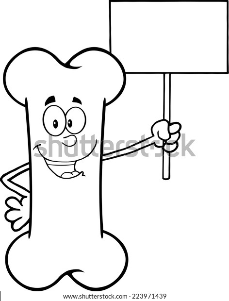Black White Funny Bone Cartoon Mascot Stock Vector (Royalty Free ...