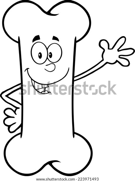 Black White Funny Bone Cartoon Mascot Stock Vector (Royalty Free ...