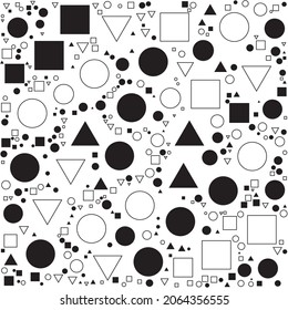 Black White Geometric Shape Pattern Background Stock Vector (Royalty ...