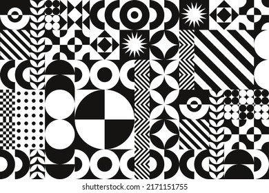 Black White Geometric Shapes Vector Geometric Stock Vector (Royalty ...