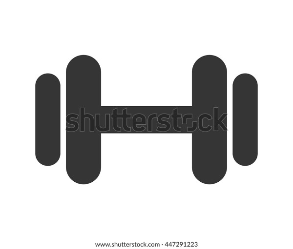 Black White Gym Dumbbell Front View Stock Vector (Royalty Free ...