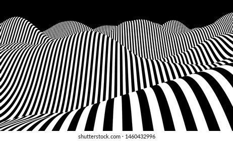 Black White Hallucination Optical Illusion Twisted Stock Vector ...