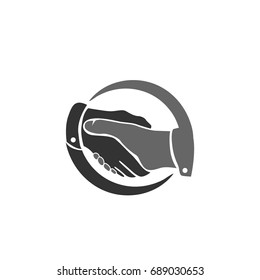 Black White Handshake Logo Stock Vector (Royalty Free) 689030653 ...