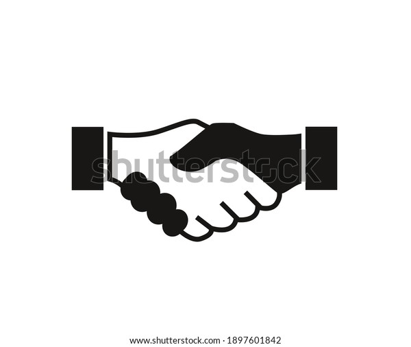 Black White Handshake Shaking Hands Unity Stock Vector (Royalty Free ...