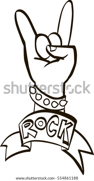 Black White Hard Rock Graphic Design Stock Vector (Royalty Free ...