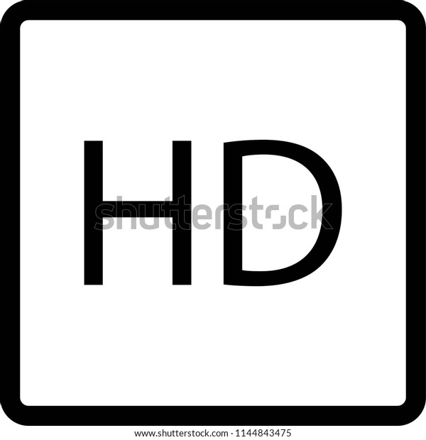 Black White Hd Icon Stock Vector (Royalty Free) 1144843475 | Shutterstock