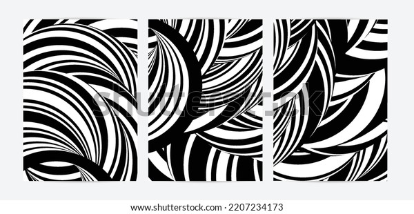 Black White High Contrast Striped Swirly Stock Vector (Royalty Free ...