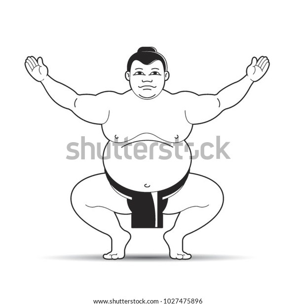 Black White Huge Sumo Wrestler Sitting: เวกเตอร์สต็อก (ปลอดค่าลิขสิทธิ์ ...