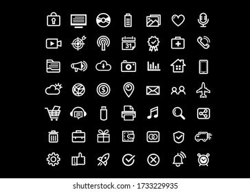 Black White Icons Collection Web Stock Vector (Royalty Free) 1733229935 ...