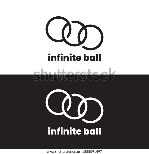 Black White Infinite Ball Logo Means Stock Vector (Royalty Free ...