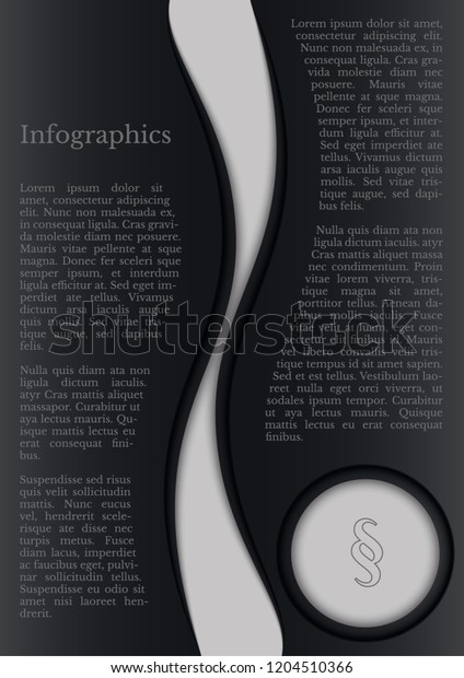 Black White Infographics Design Paragraph Symbol Stock Vector (Royalty ...