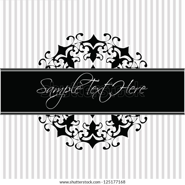 Black White Invitation Frame Sample Text Stock Vector (Royalty Free ...