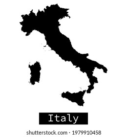 Black White Italy Map Vector Stock Vector (Royalty Free) 1979910458 ...