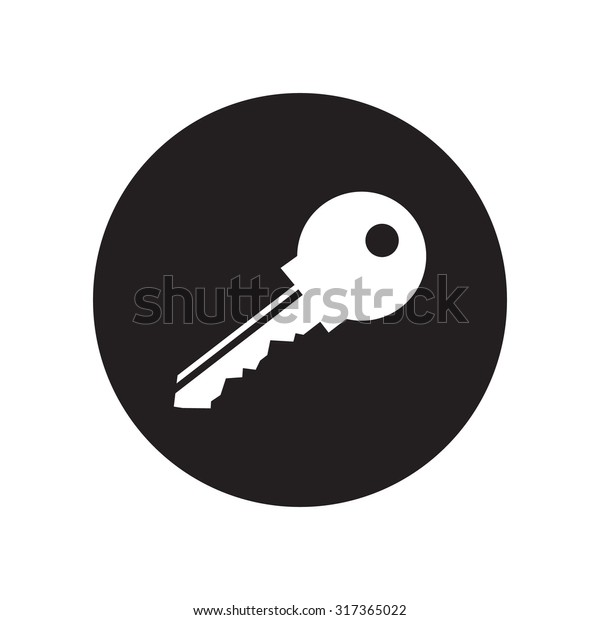 Black White Key Classic Flat Icon Stock Vector (Royalty Free) 317365022