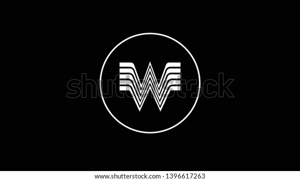 Black White Letter W Vector Logo Stock Vector (Royalty Free) 1396617263 ...