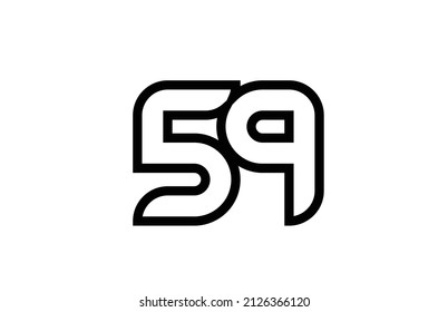 Black White Line 59 Number Logo Stock Vector (Royalty Free) 2126366120 ...