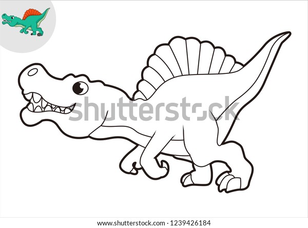 Black White Line Art Dinosaurs Coloring 스톡 벡터(로열티 프리) 1239426184 ...