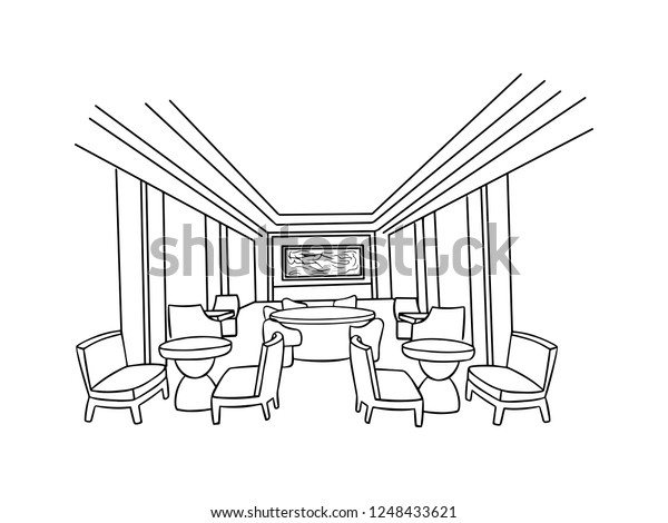 Black White Line Art Lab Room Stock Vector (Royalty Free) 1248433621 ...