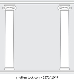 Black White Line Drawing Columns Vector Stock Vector (Royalty Free ...