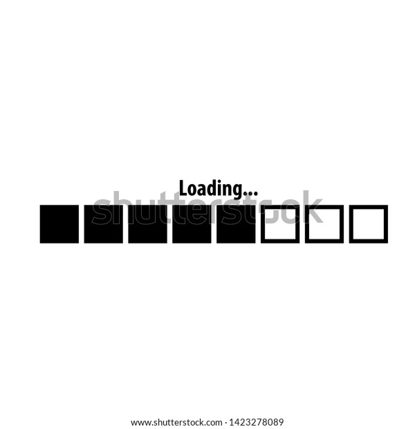 Black White Loading Bar Icon Vector Stock Vector (Royalty Free ...