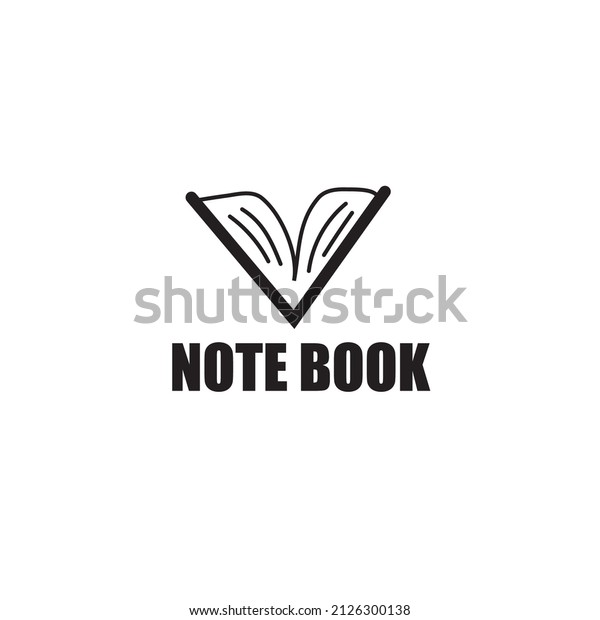 Black White Logo Note Book Stock Vector (Royalty Free) 2126300138 ...