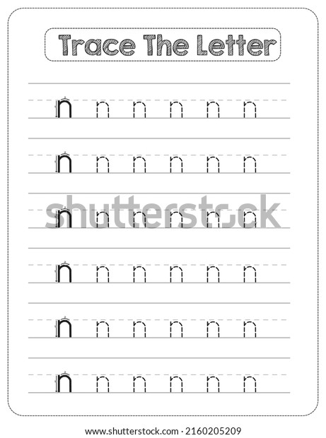 Black White Lowercase Letter Tracing Preschool: เวกเตอร์สต็อก (ปลอดค่า ...