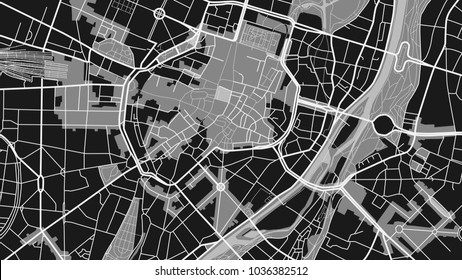 Black White Map City Stock Vector (Royalty Free) 1036382512