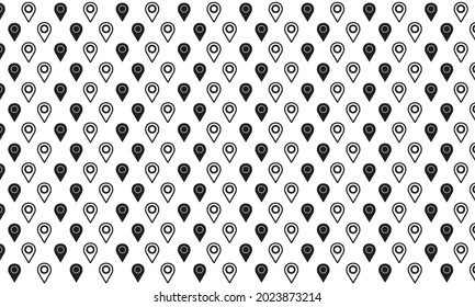Black White Map Icon Seamless Pattern Stock Vector (Royalty Free ...