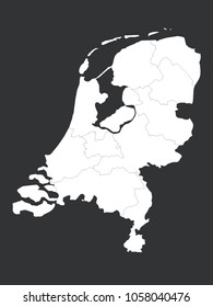 Netherlands Map Provinces Black White Stock Vector (Royalty Free) 510259819