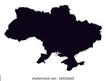 Black White Map Ukraine Stock Vector (Royalty Free) 164326622 ...