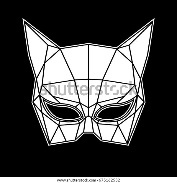 Black White Mask Graphics Triangles Stock Vector (Royalty Free) 675162532