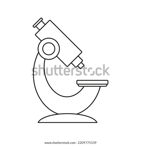 Black White Microscope Icon School Supplies Stock Vector (Royalty Free ...