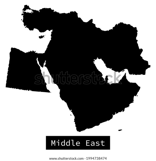 Black White Middle East Vector Map: เวกเตอร์สต็อก (ปลอดค่าลิขสิทธิ์ ...