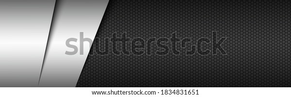 Black White Modern Material Header Hexagonal Stock Vector (Royalty Free ...