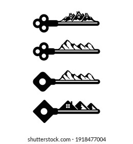 Black White Mountain Key Vector Illustration Stock Vector (Royalty Free ...