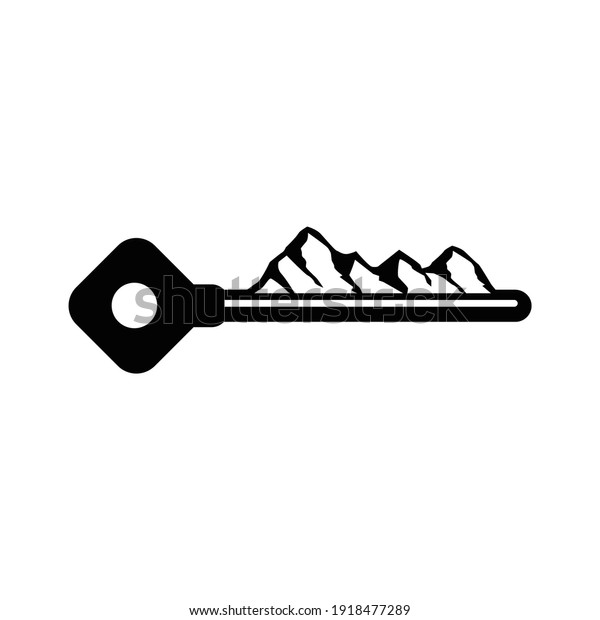 Black White Mountain Key Vector Illustration Stock Vector (Royalty Free ...