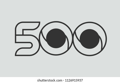 Black White Number 500 Logo Design Stock Vector (Royalty Free ...