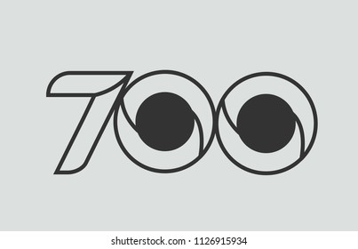 Black White Number 700 Logo Design Stock Vector (Royalty Free) 1126892816