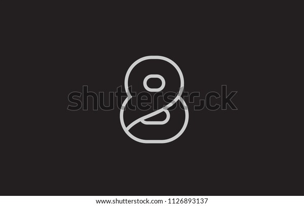 Black White Number 8 Logo Design Stock Vector (Royalty Free) 1126893137 ...