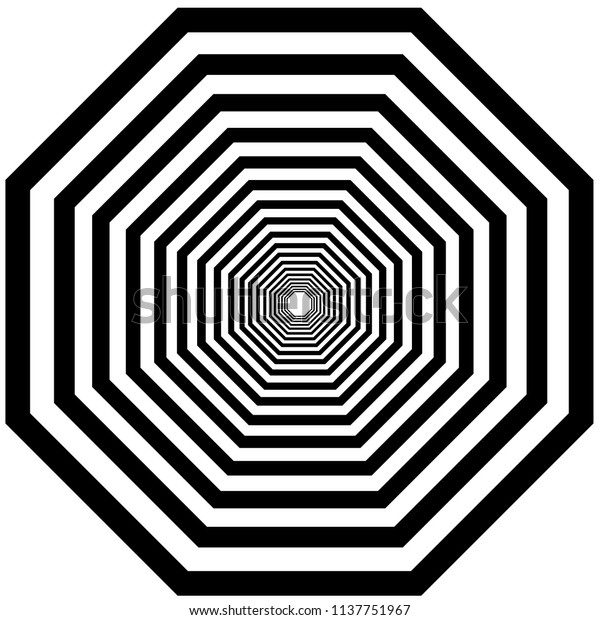 Black White Octagon Illusion Stock Vector (Royalty Free) 1137751967 ...
