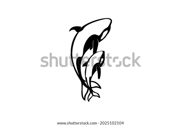 Black White Orca Whale Vector Image Stock Vector (Royalty Free) 2025102104