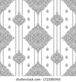 Black White Ornamental Seamless Pattern Vintage Stock Vector (Royalty ...