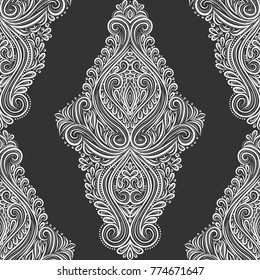 Black White Vintage Decorative Seamless Pattern: стоковая векторная ...