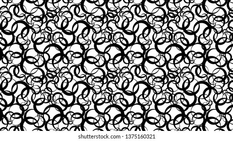 Black White Overlapping Circles Background Pattern Stock Vector ...