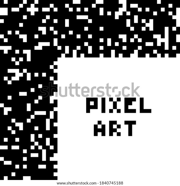 Black White Pixel Art Abstract Vector Stock Vector (Royalty Free ...