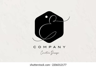 Black White Polygon E Alphabet Letter Stock Vector (Royalty Free ...