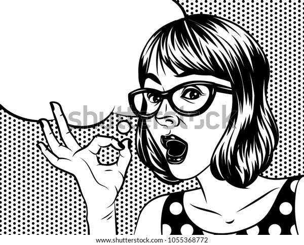 Black White Poster Comic Art Style Stock Vector (Royalty Free ...
