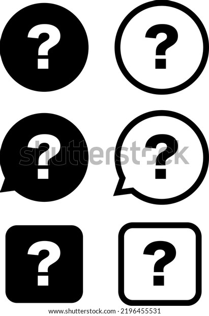 Black White Question Icon Set Vector Stock Vector (Royalty Free ...