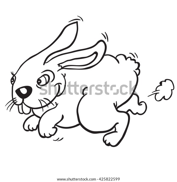 Black White Rabbit Cartoon Stock Vector (Royalty Free) 425822599