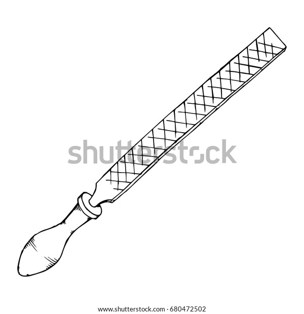 Black White Rasp Handdrawn Tool Icon Stock Vector (Royalty Free ...